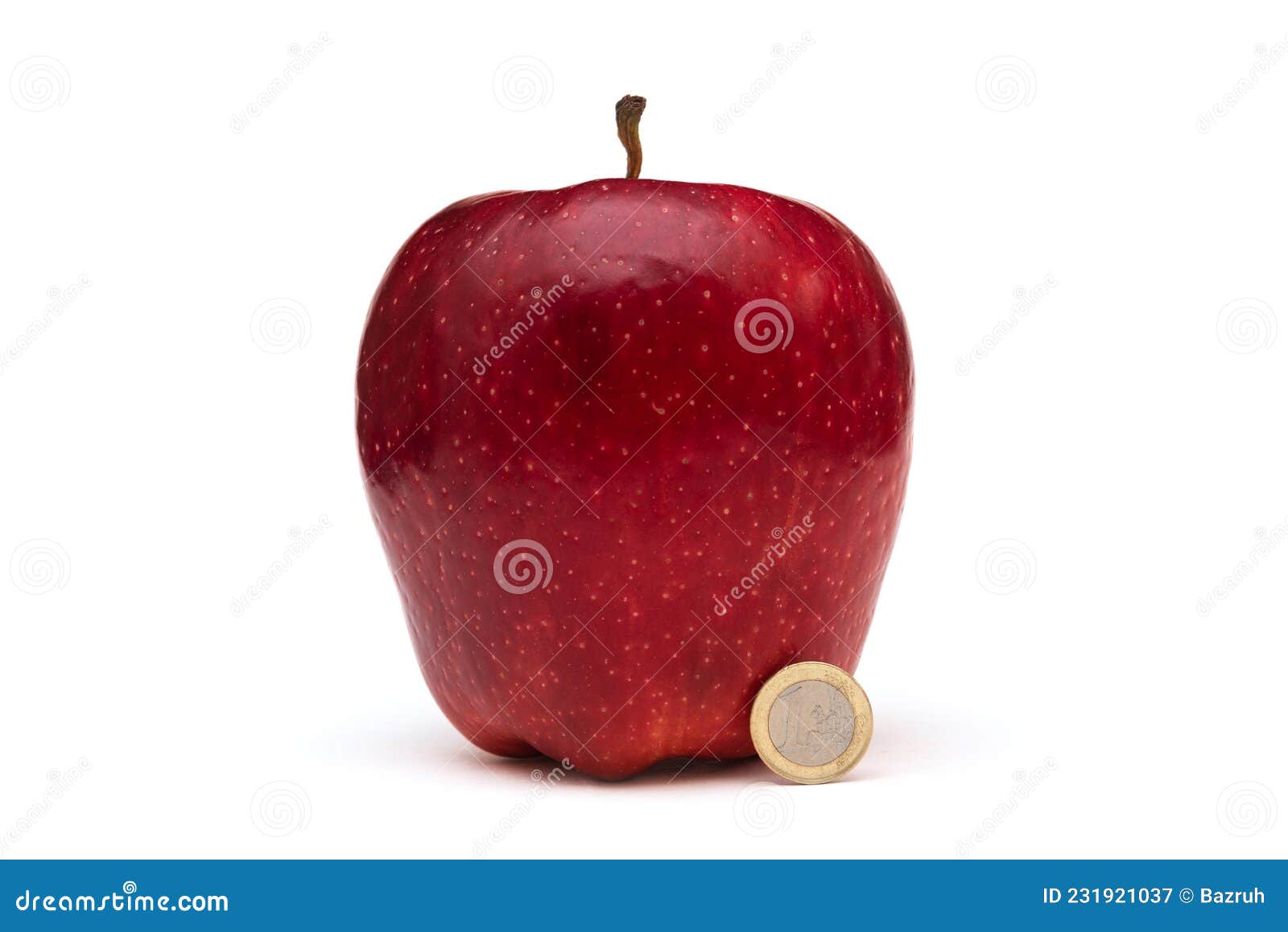Big Red Apple on White Background Stock Image - Image of large ...