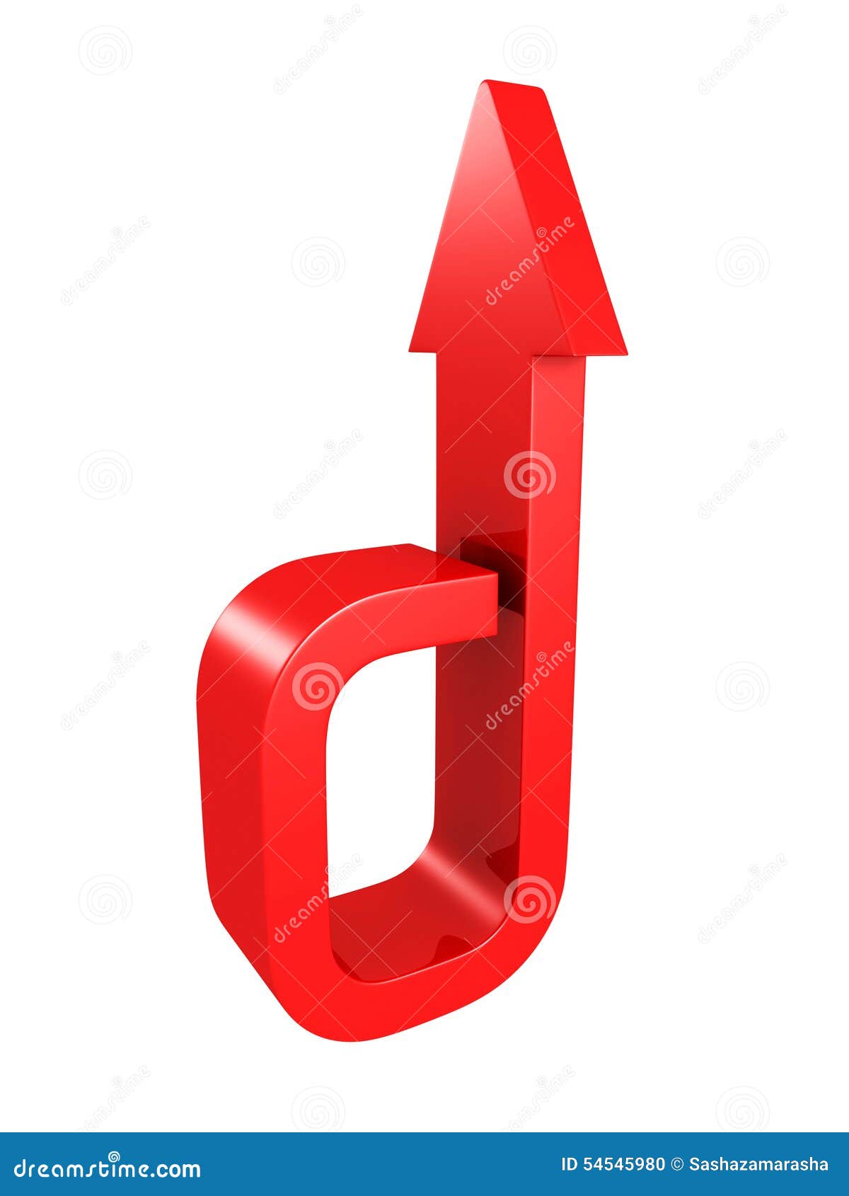 Big Red Arrow Isolated on White Background Stock Illustration ...