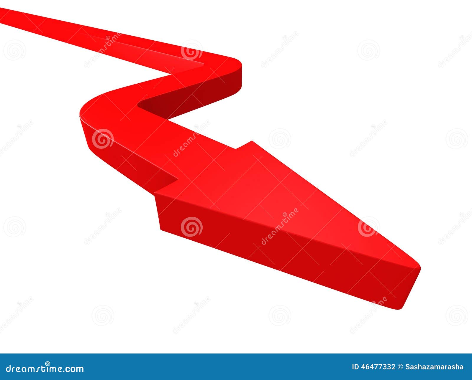 Big Red Arrow on White Background Stock Illustration - Illustration of ...