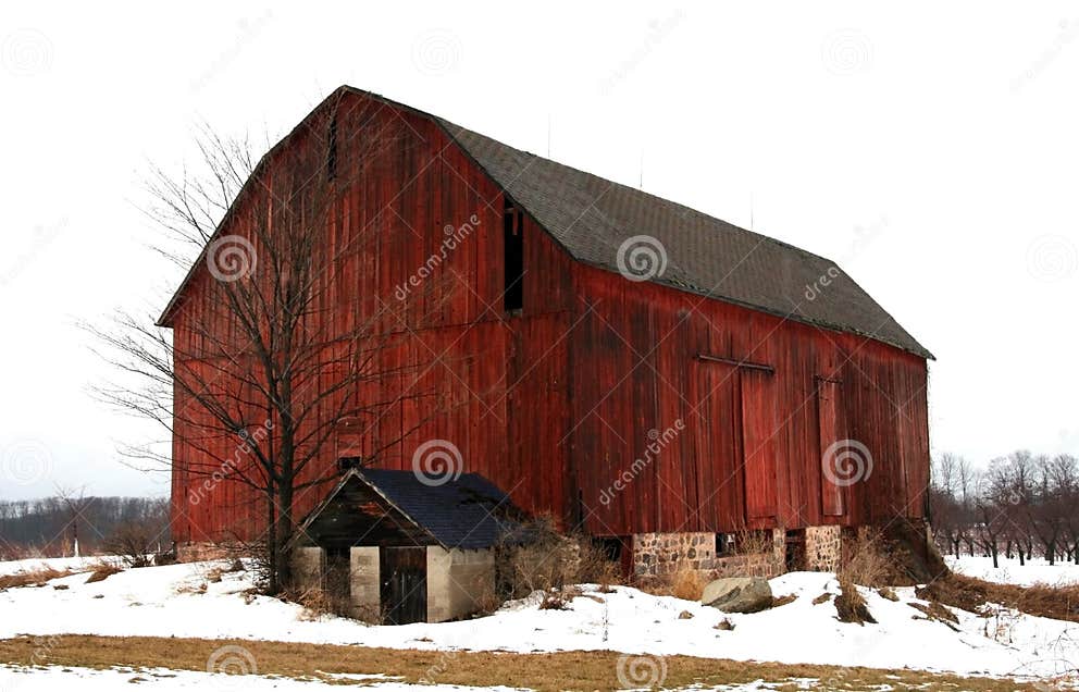 Big Red Barn stock image. Image of farming, michigan - 12696717