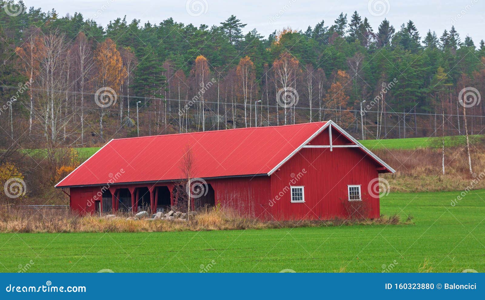 Big Red Barn stock photo. Image of europe, scandinavia - 160323880