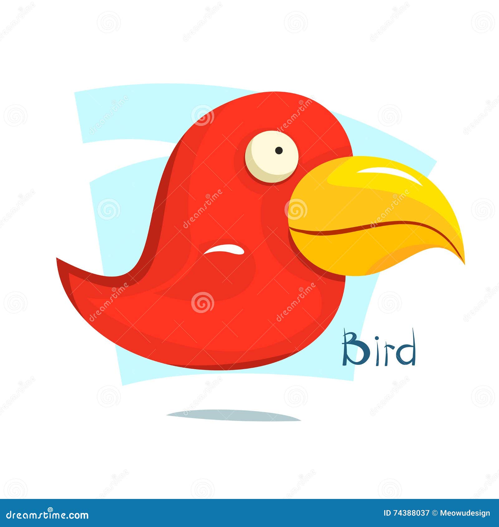 Big Red Bird, Vector Illustration Stock Vector - Illustration of animal ...