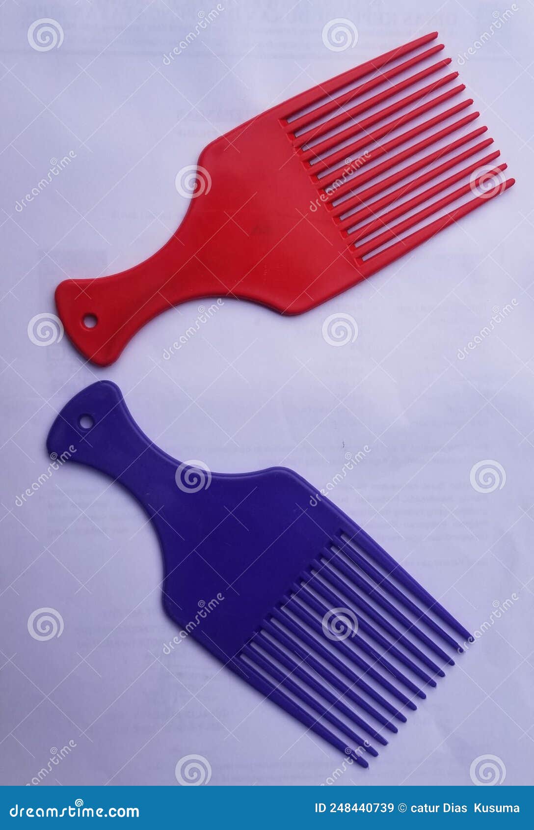 Big Red Blue Comb on a White Background Stock Image - Image of comb ...