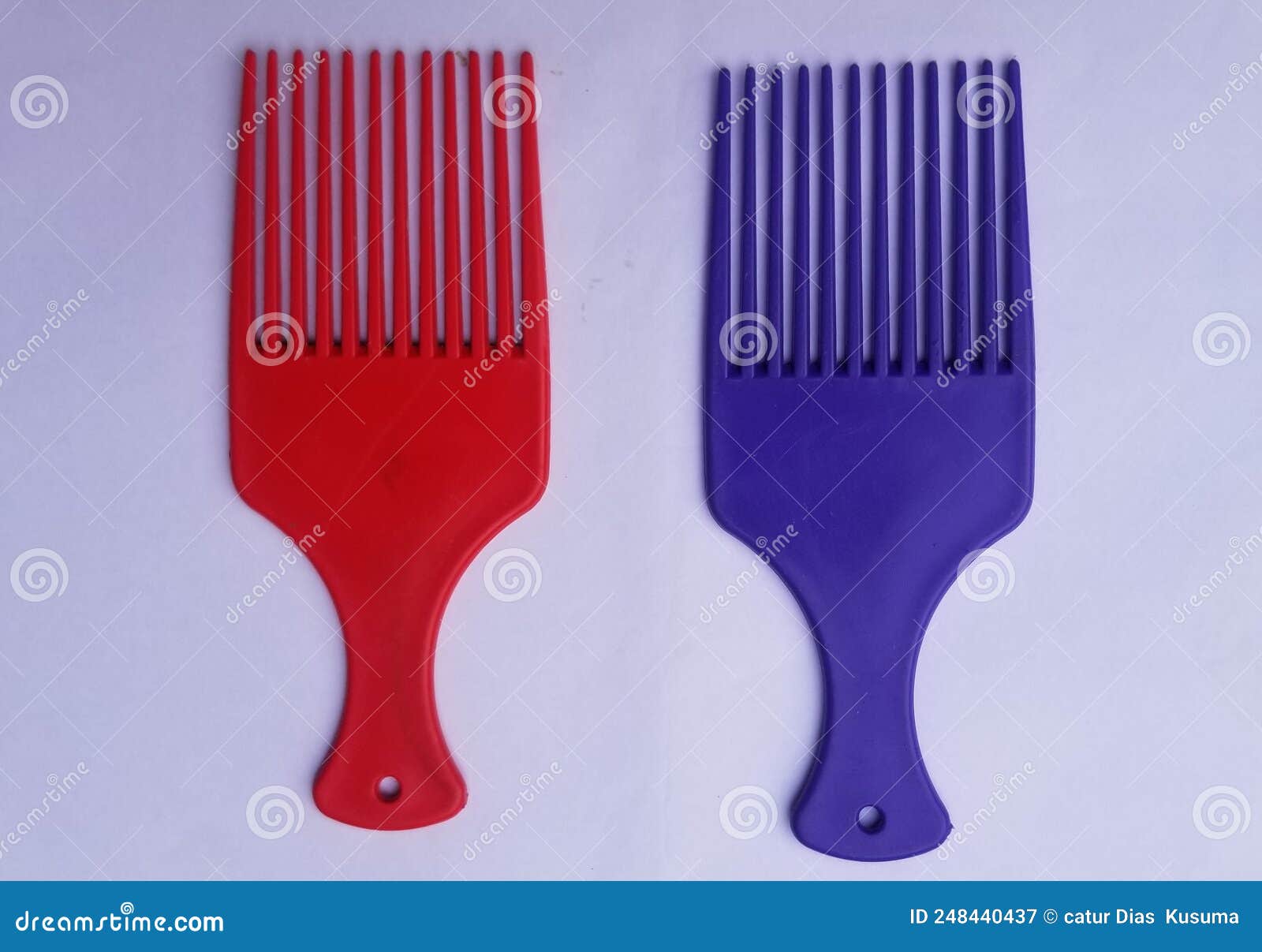 Big Red Blue Comb on a White Background Stock Image - Image of circle ...