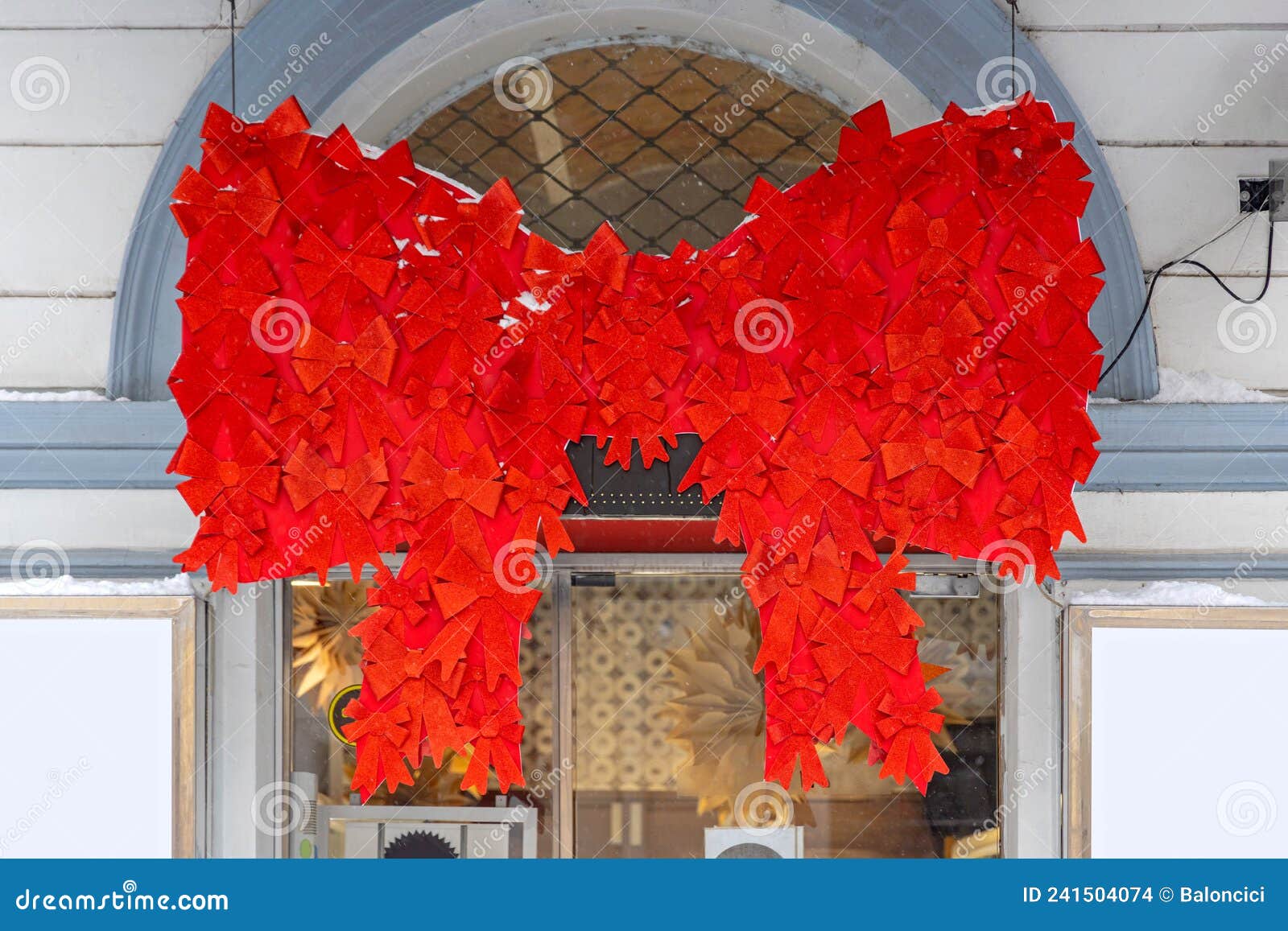Big Red Bow stock photo. Image of building, textile - 241504074
