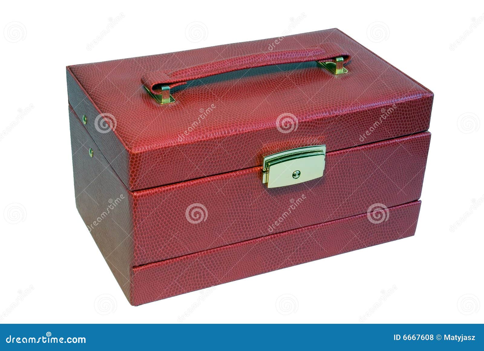Big Red Box For Cosmetics Or Trinkets Isolated Picture. Image: 6667608