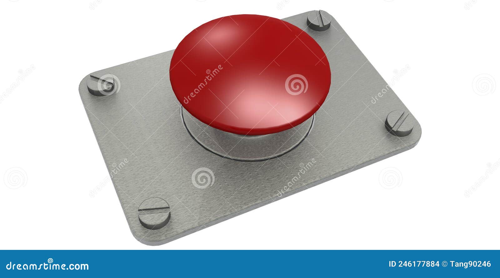 Big Red Button Isolated on White Background Stock Illustration ...