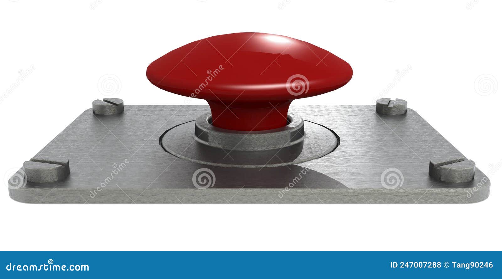 Big Red Button Isolated on White Background Stock Illustration ...