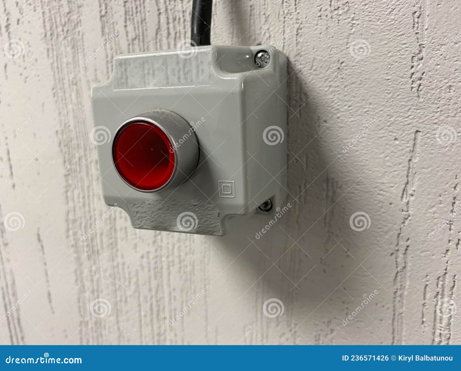 Big Red Button Round Shape, Close-up Stock Photo - Image of mechanical ...