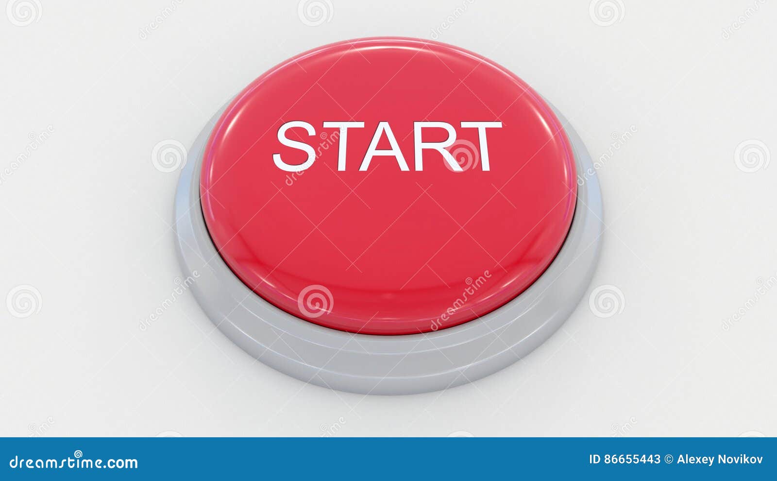 Big Red Button with Start Inscription. Conceptual 3D Rendering Stock ...