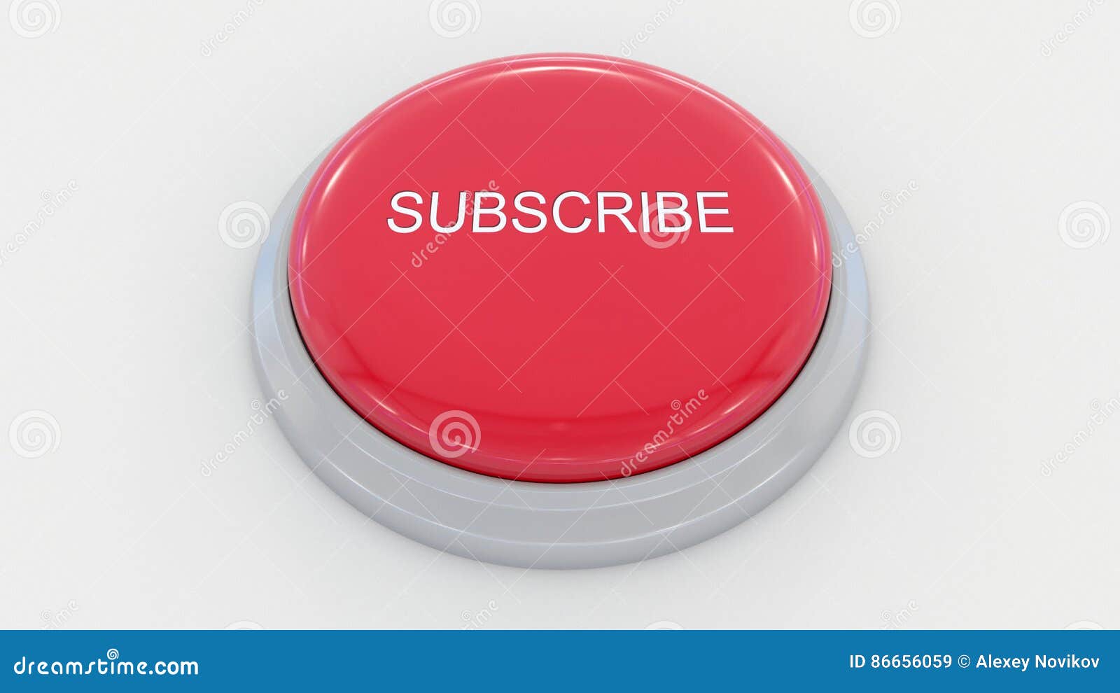 Big Red Button with Subscribe Inscription. Conceptual 3D Rendering ...
