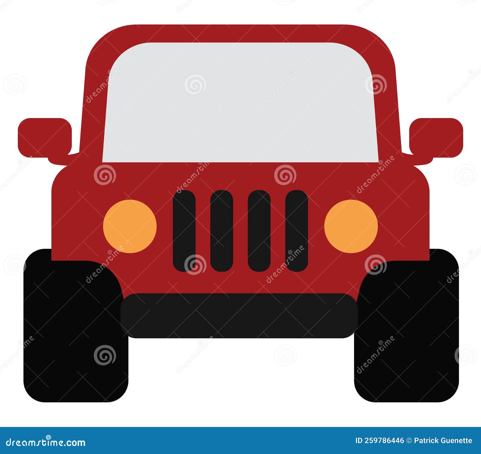 Big red car, icon stock vector. Illustration of icon - 259786446