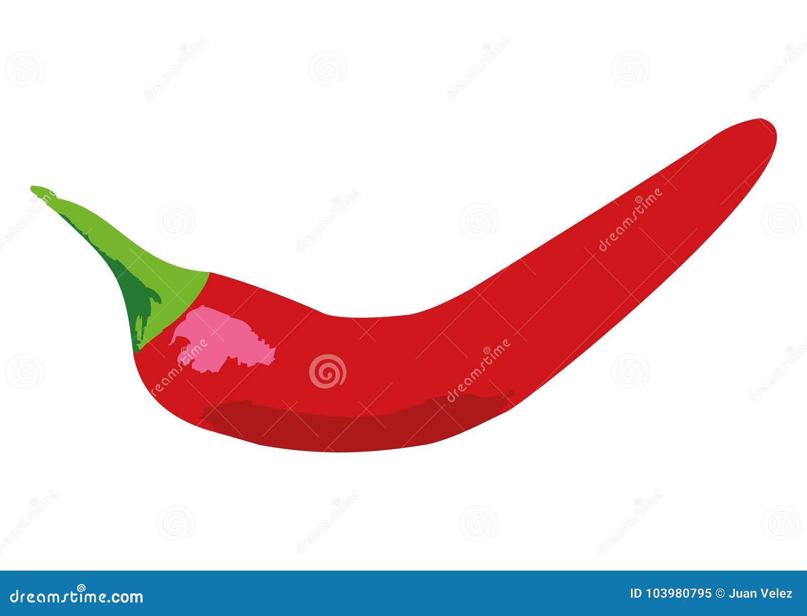 Big Red Chili Pepper with Shadow Stock Vector - Illustration of shadow ...