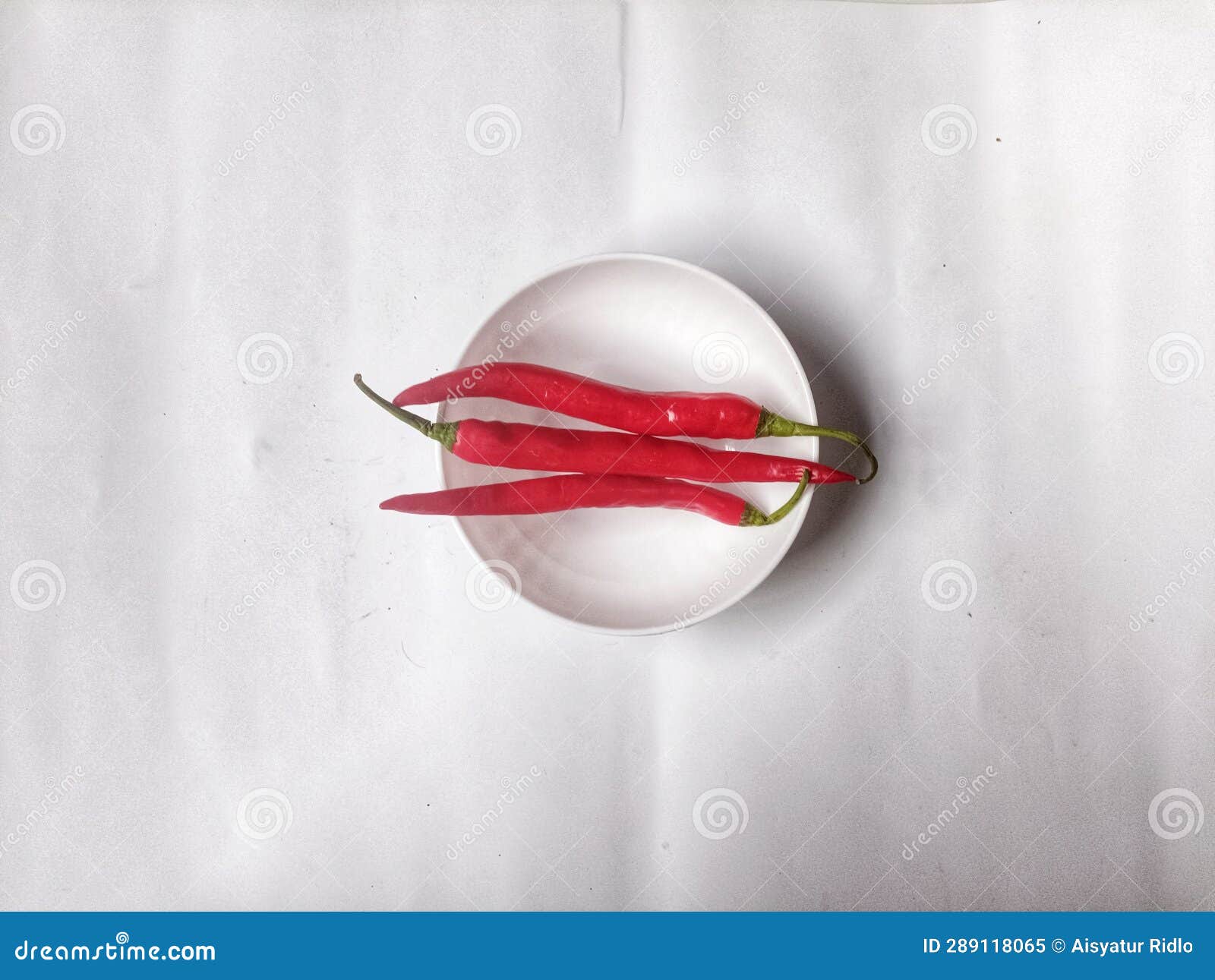 Big Red Chilli on the White Plate Isolated in White Stock Image - Image ...