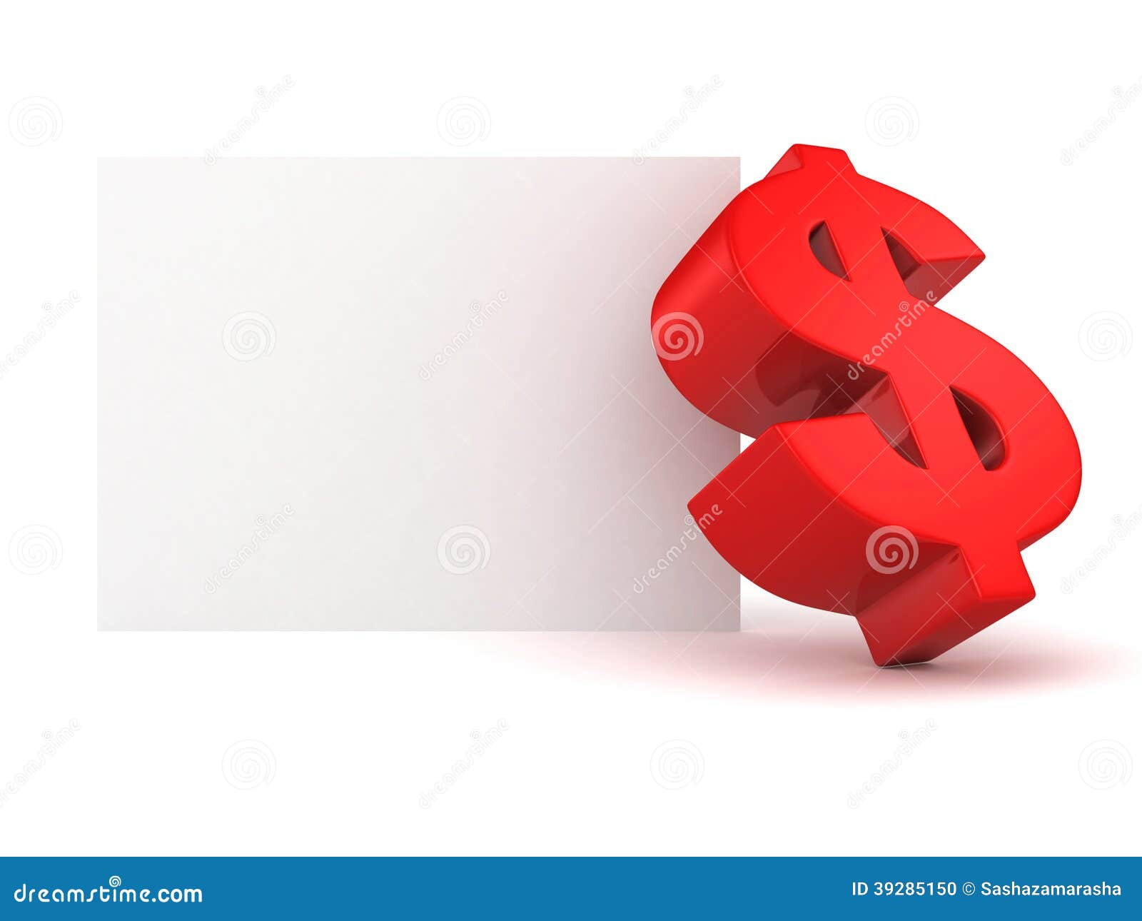 Big Red Dollar Symbol with White Info Text Banner Stock Illustration ...