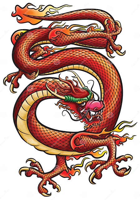 Big Red Dragon stock illustration. Illustration of east - 16780557