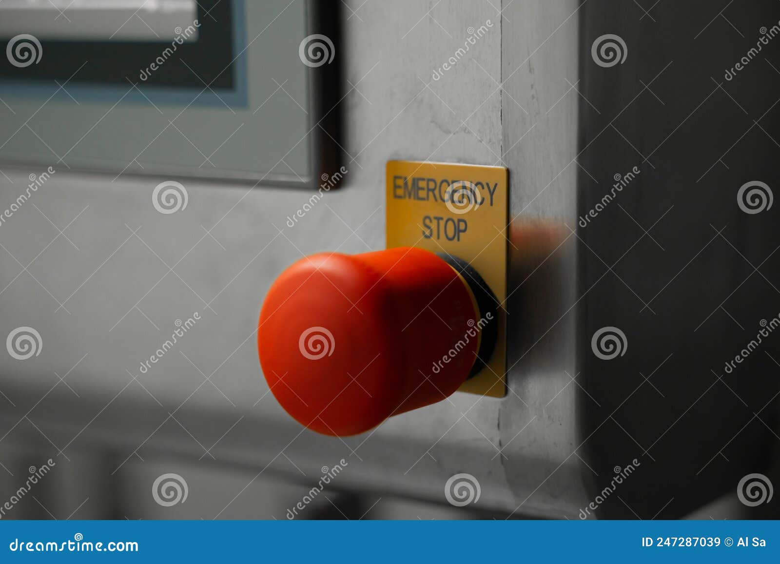 Big Red Emergency Button or Stop Button for Manual Pressing. Emergency ...