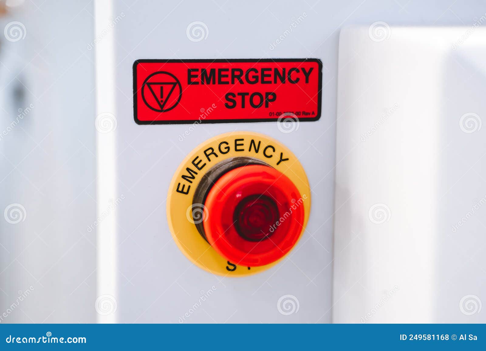 Big Red Emergency Button or Stop Button for Manual Pressing. Emergency ...