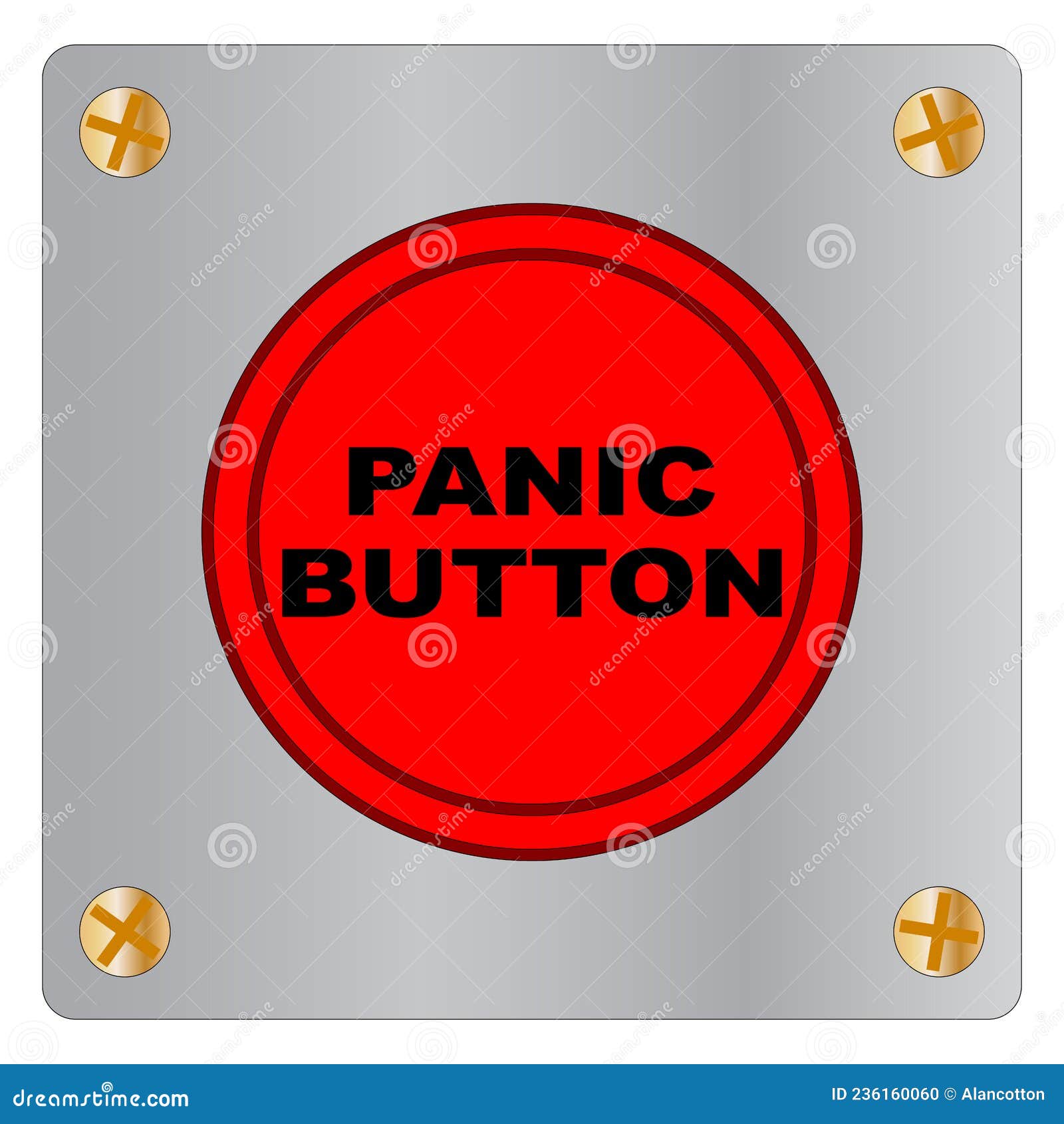 Panic Button Button stock vector. Illustration of security - 236160060