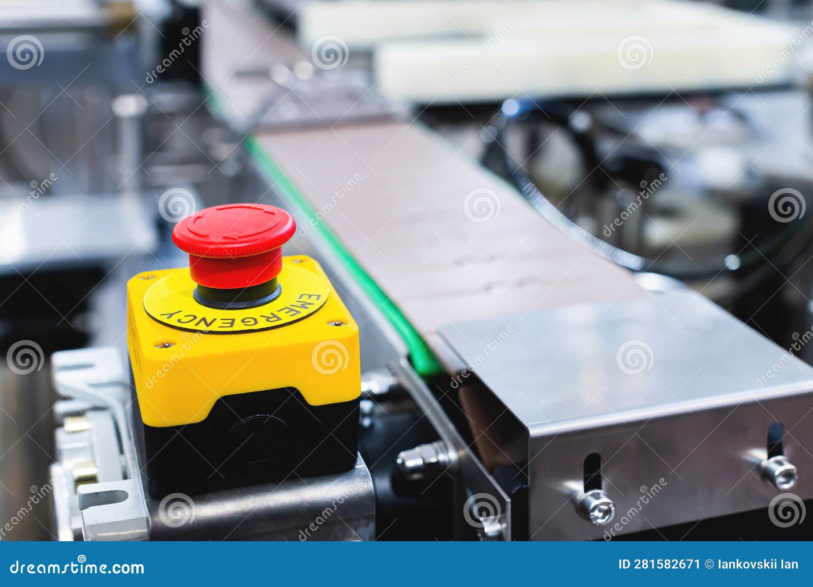 Big Red Emergency Stop Button for Production Equipment in Production ...