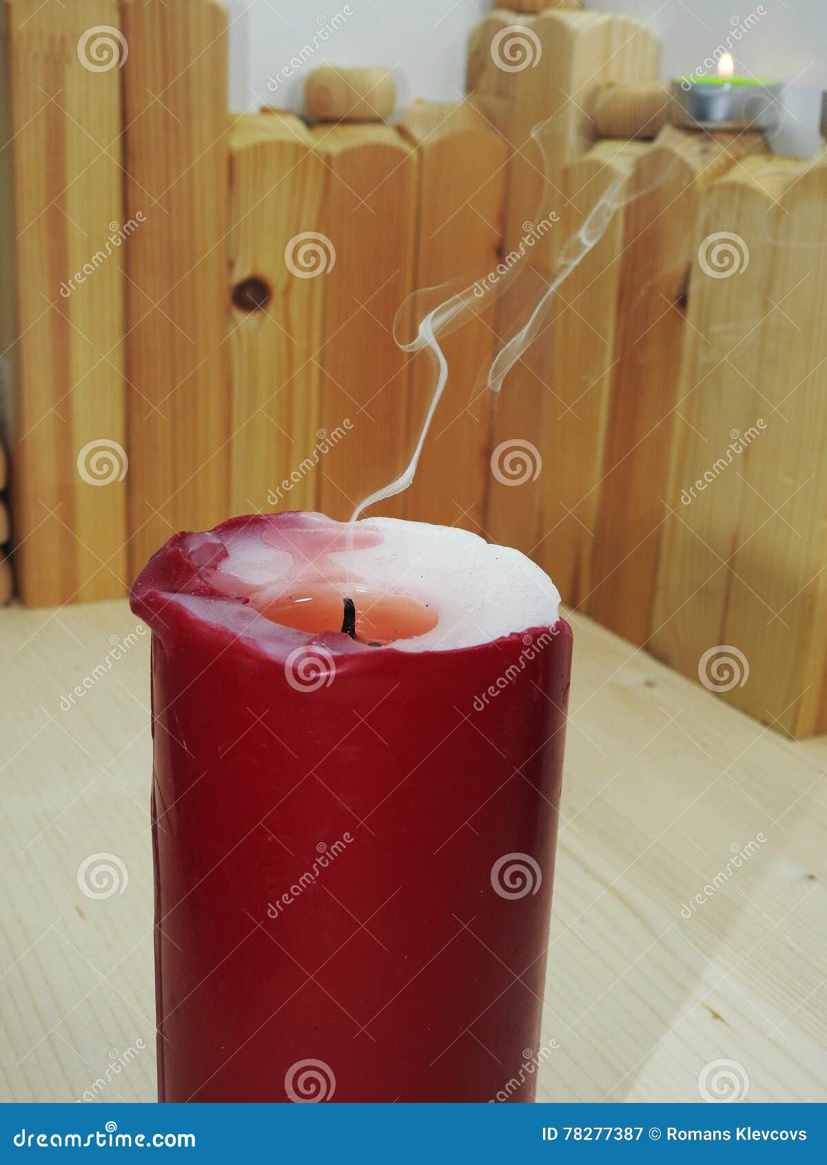 Big Red Extinguished Candle Stock Image - Image of extinguished ...