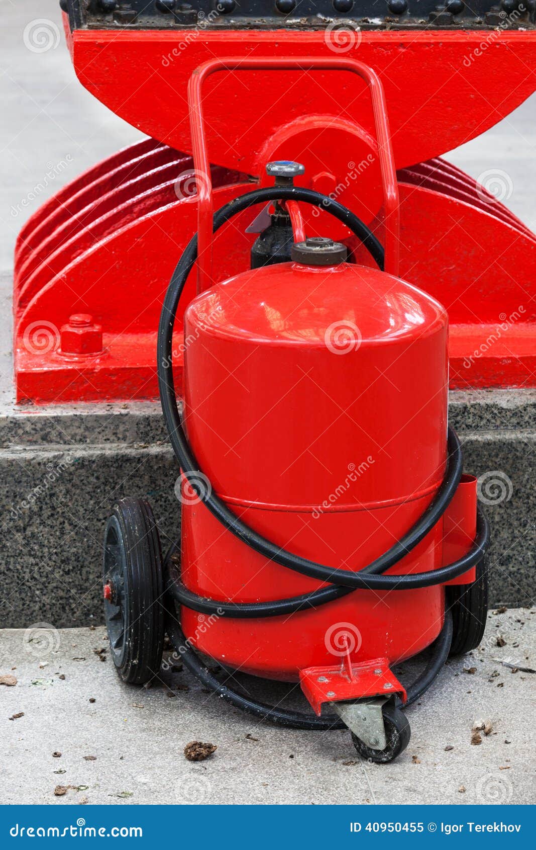 Big red fire extinguisher stock image. Image of case - 40950455