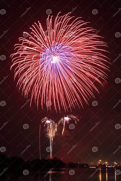 Big red fireworks stock image. Image of celebration, delight - 12393119
