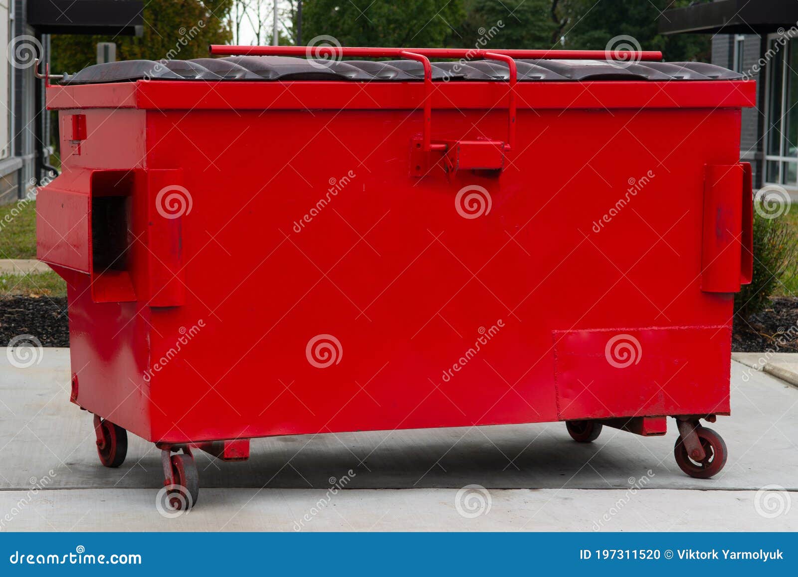 Big red garbage container stock photo. Image of environmental - 197311520