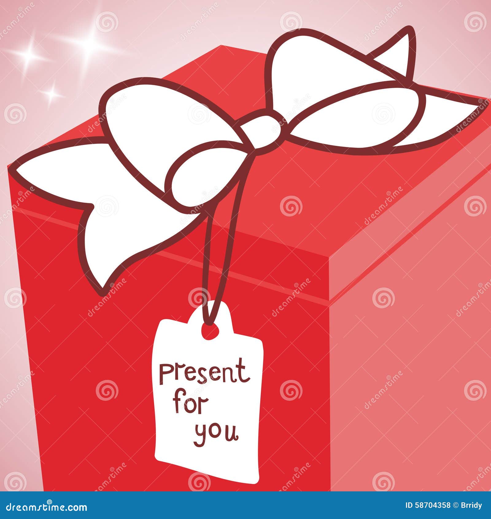 Big red gift box stock vector. Illustration of anniversary - 58704358