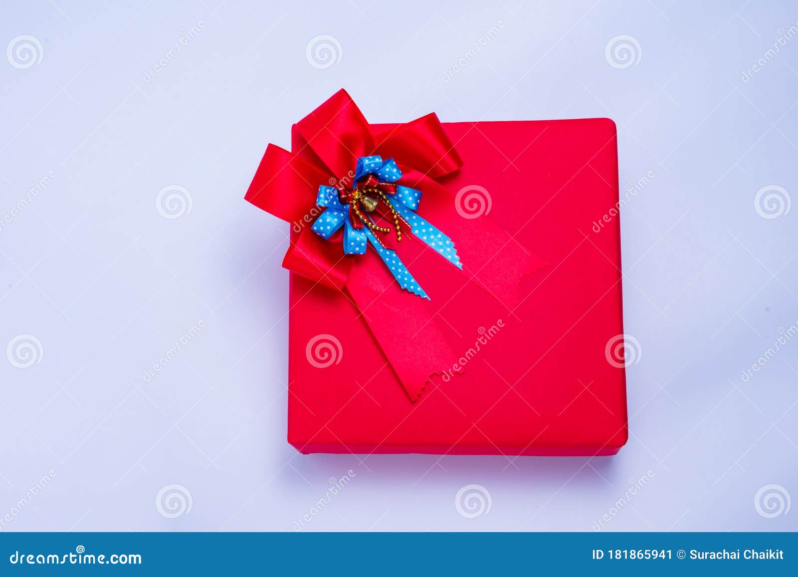 Big Red Gift Box on the White Background Stock Image - Image of cancer ...