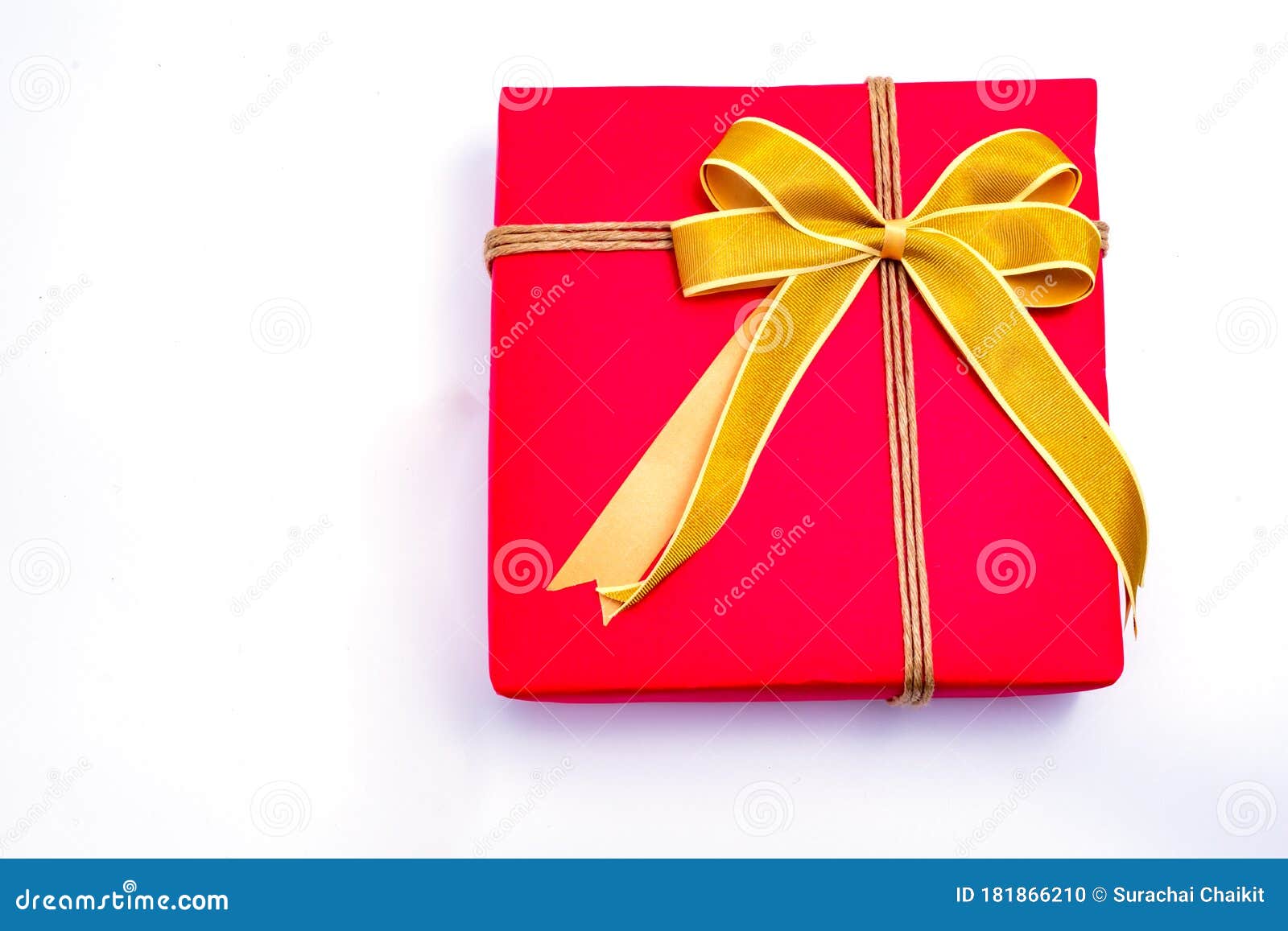 Big Red Gift Box on the White Background Stock Photo - Image of ...