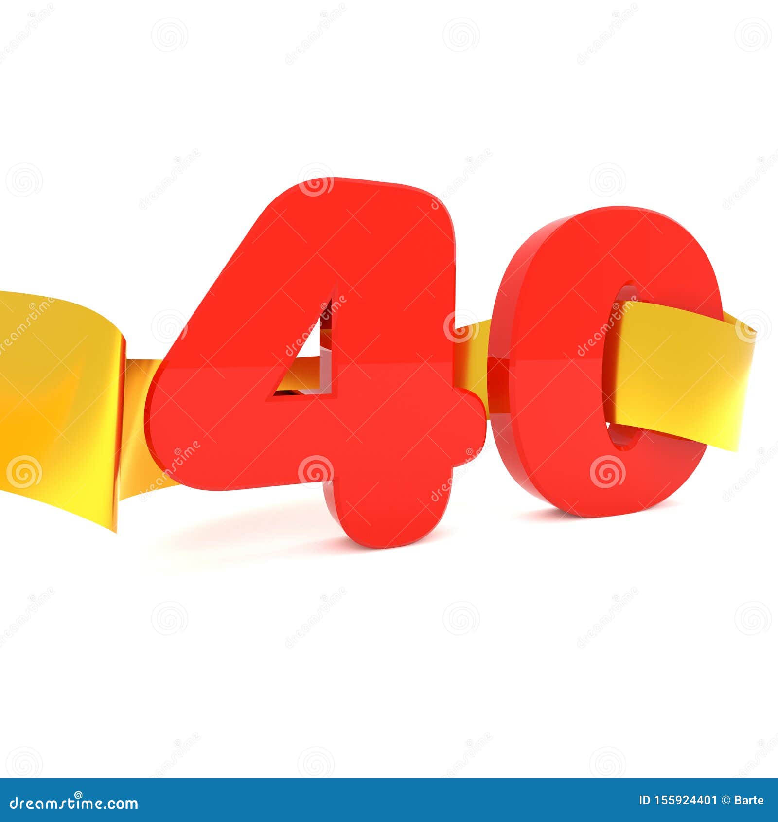 Red 40 with a Golden Ribbon Stock Illustration - Illustration of ...