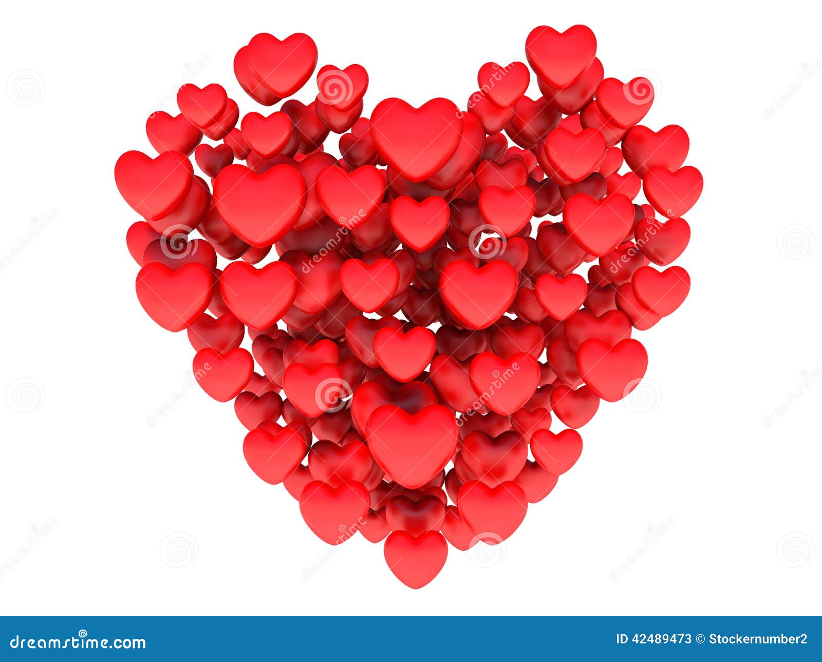 Big Red Heart Consisting of Small Hearts Stock Illustration ...