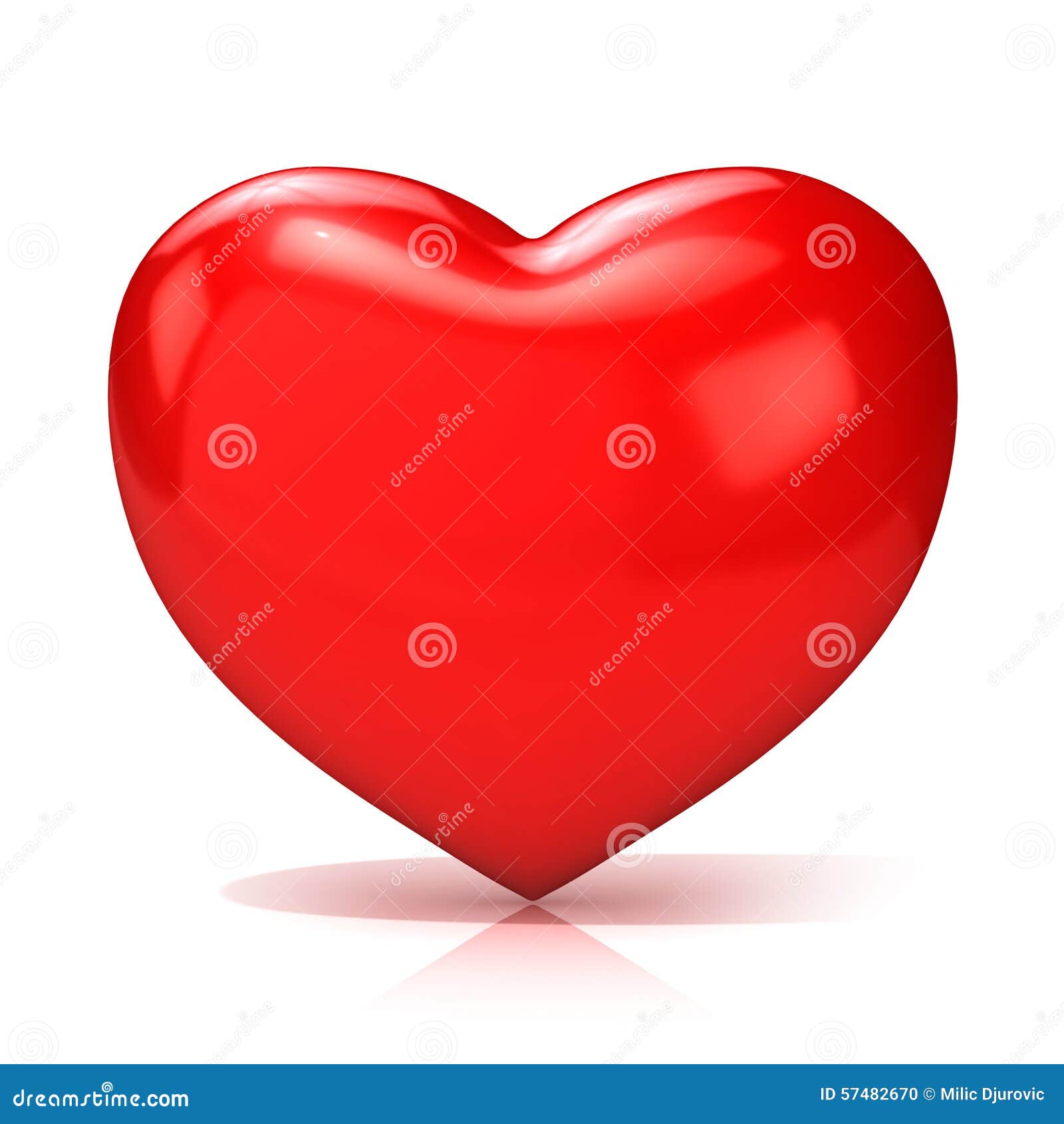 Big Red Heart. 3D Render. Front View Stock Illustration - Illustration ...