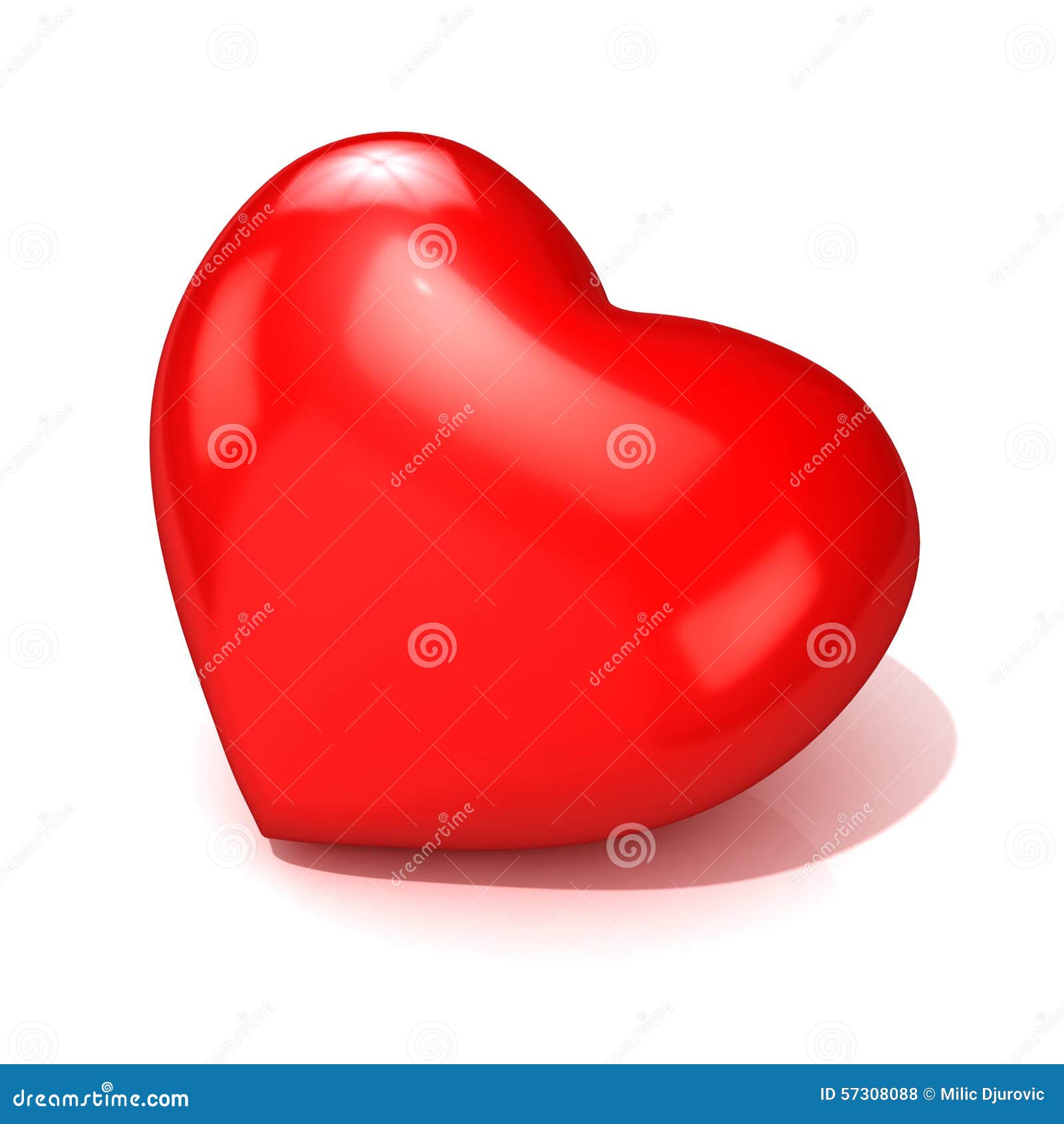Big Red Heart. 3D Render. Side View Stock Illustration - Illustration ...