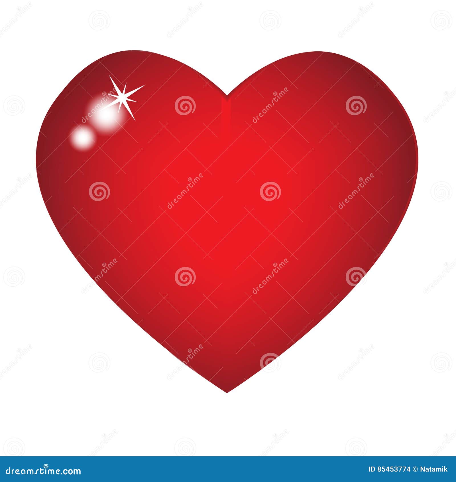 Big Red Heart with Highlights Stock Vector - Illustration of graphic ...