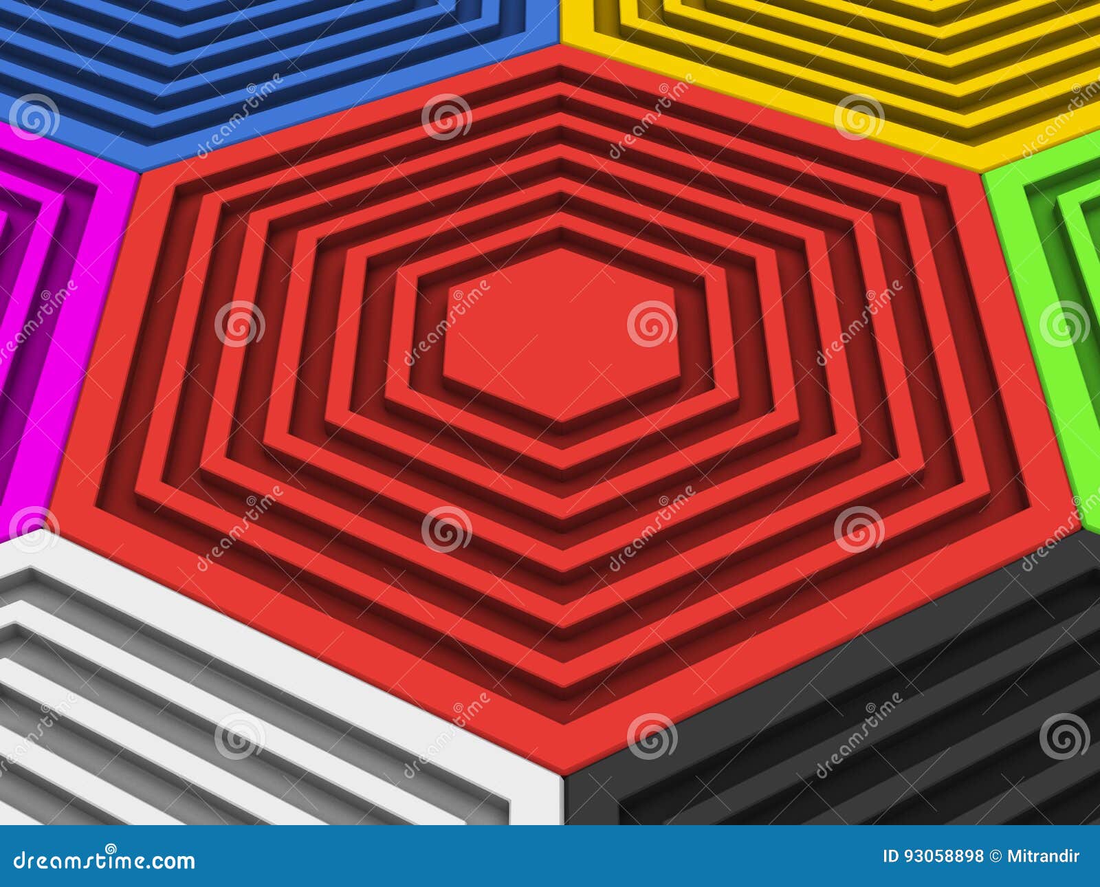 Hexagon Colorful Text Box Templates Vector Illustration | CartoonDealer ...