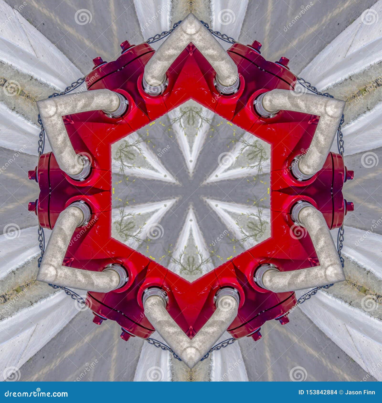 Big Red Hexagon from Fire Hydrant and Hose Stock Illustration ...