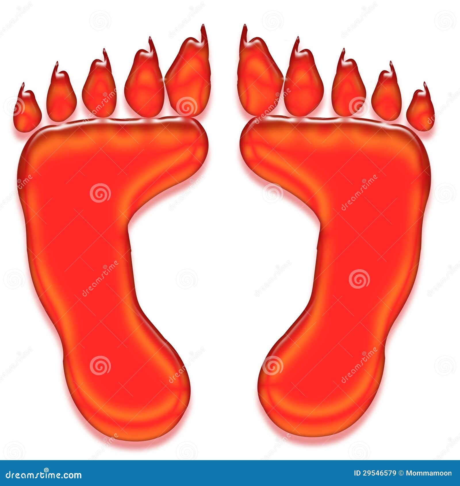 Big Red Human Feet with Animal Claws Stock Illustration - Illustration ...