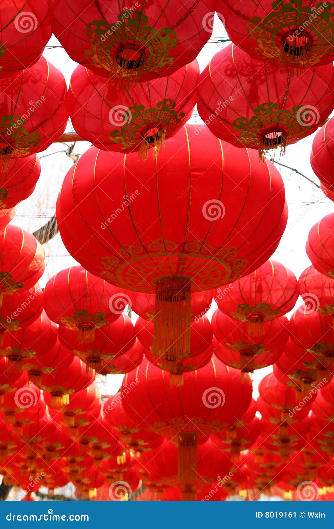 Big red lanterns stock image. Image of luck, tree, letter - 8019161