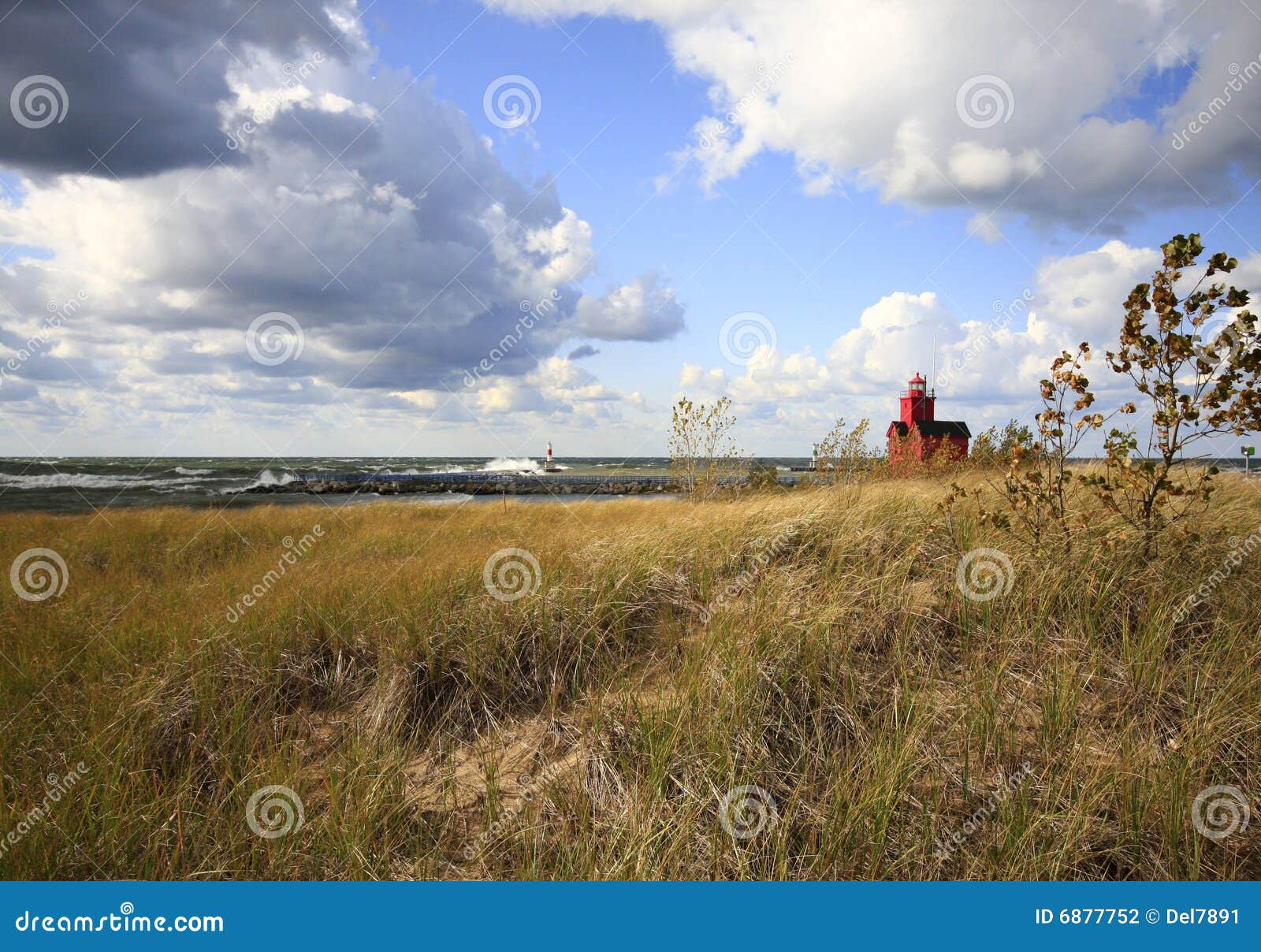 Big Red Lighthouse Holland Michigan Stock Photo - Image of michigan ...