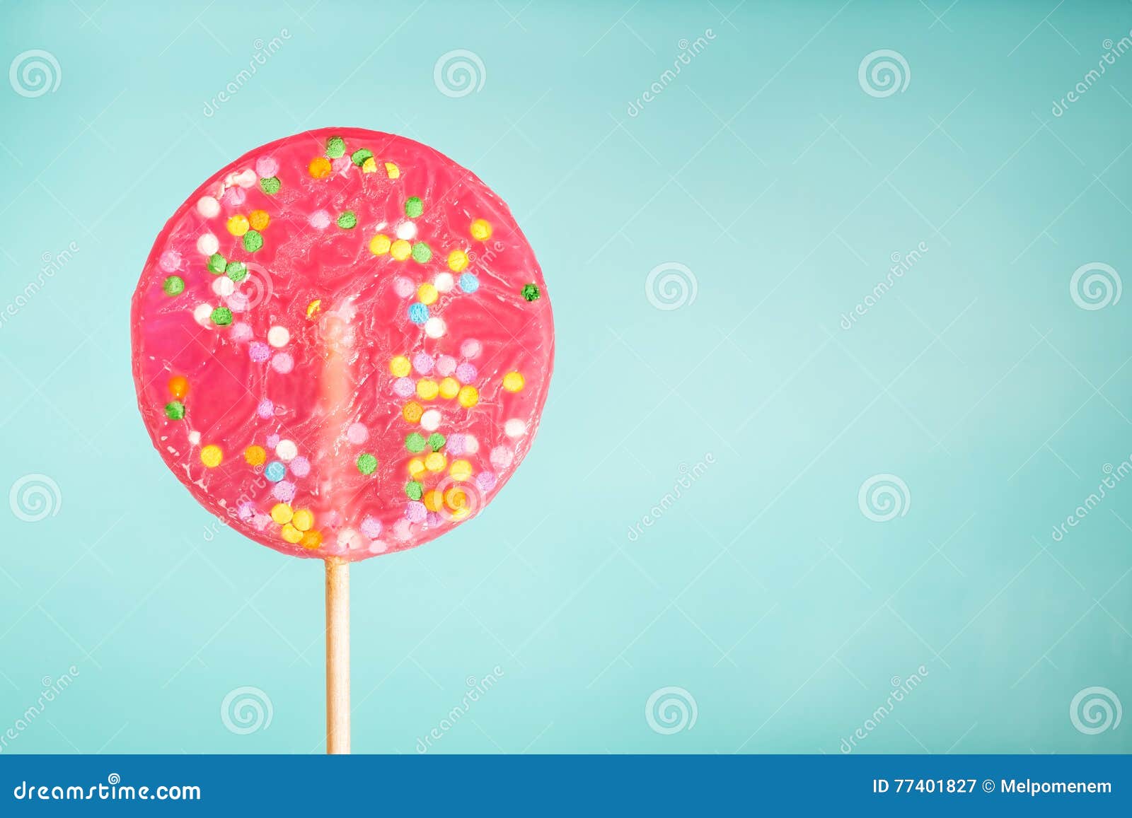 Big Red Lollipop on Blue Background Stock Image - Image of swirl, lolly ...