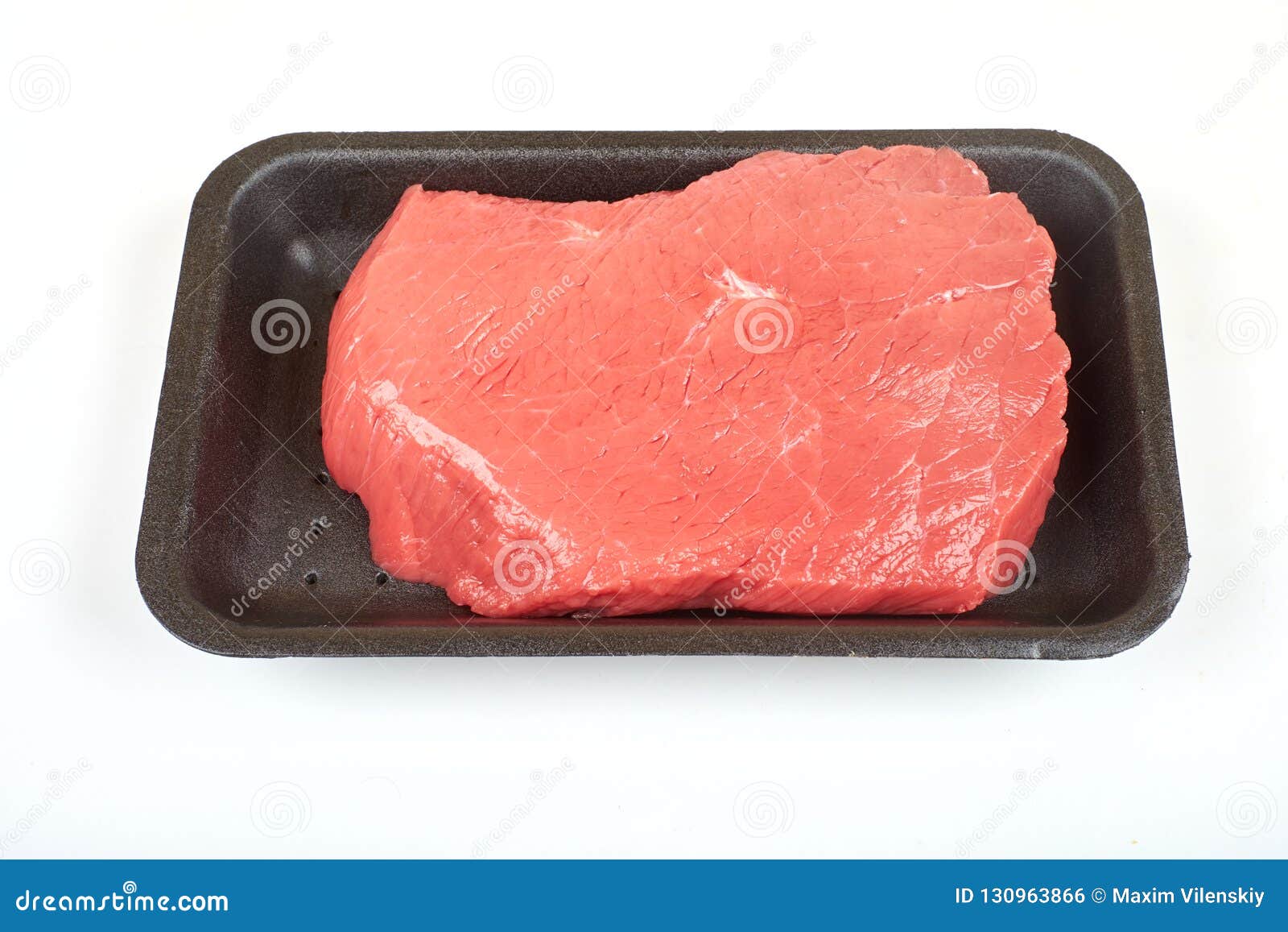 Big Red Meat in Package, on White Background Stock Photo - Image of ...