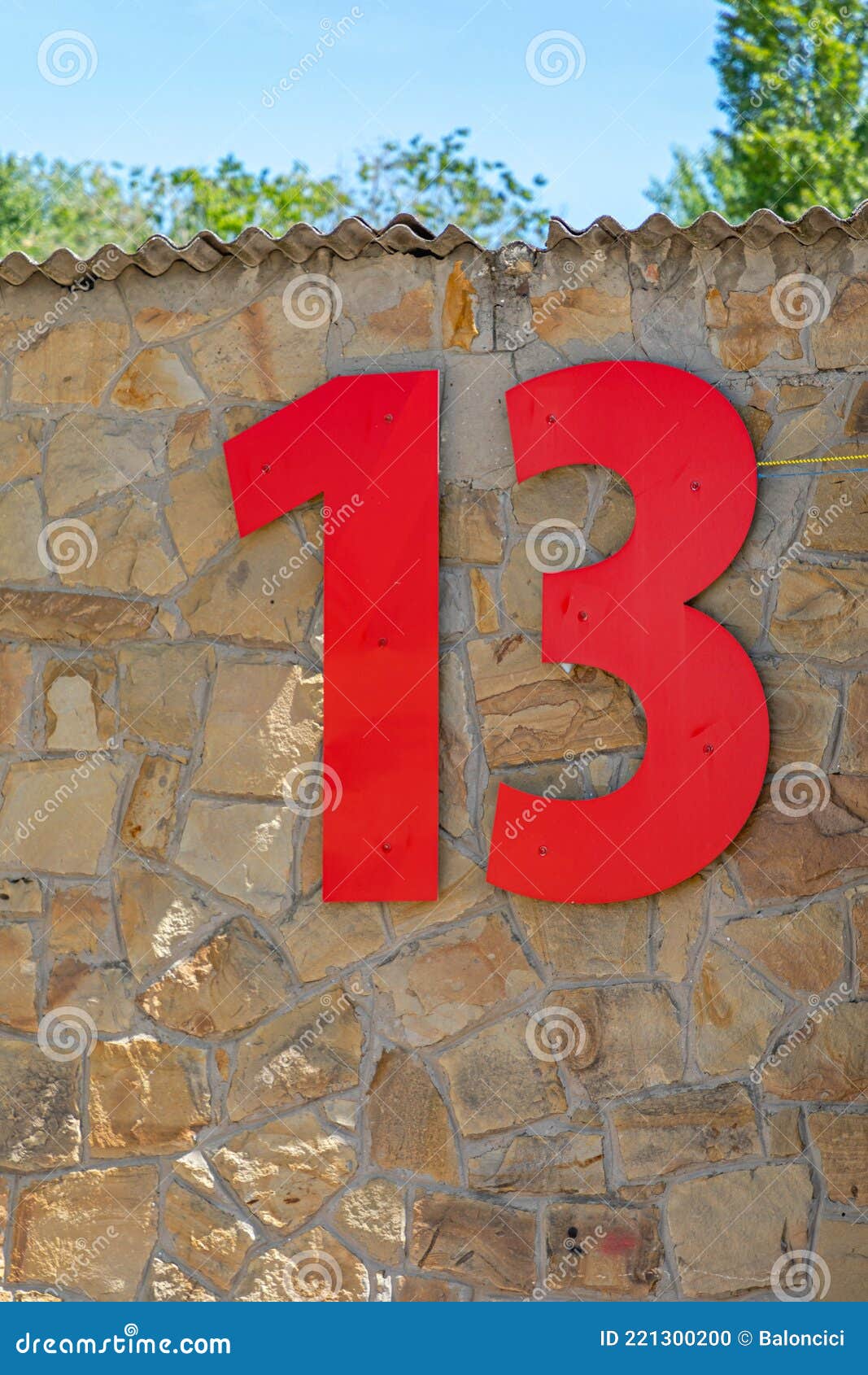 Number Thirteen stock photo. Image of exterior, europe - 221300200