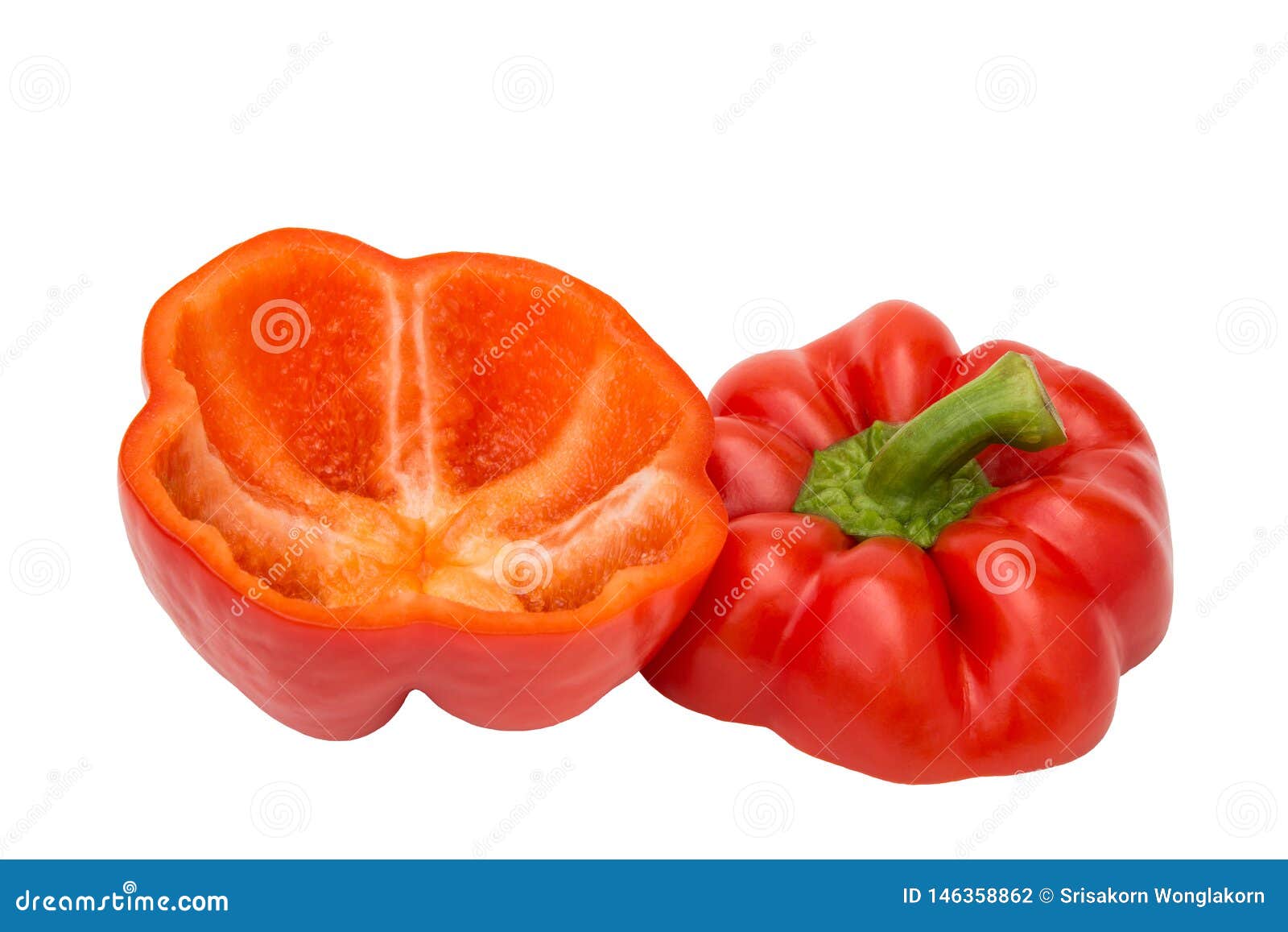 Big red pepper half stock photo. Image of nature, closeup - 146358862