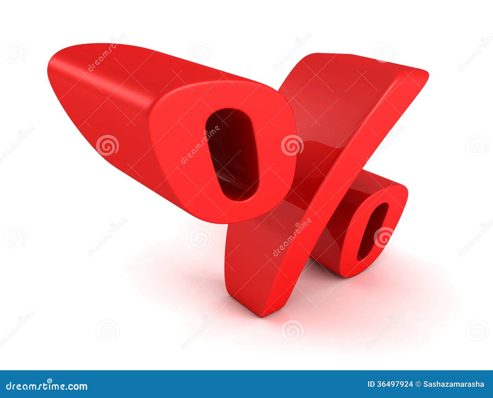 Big Red Percent Sign on White Background Stock Illustration ...
