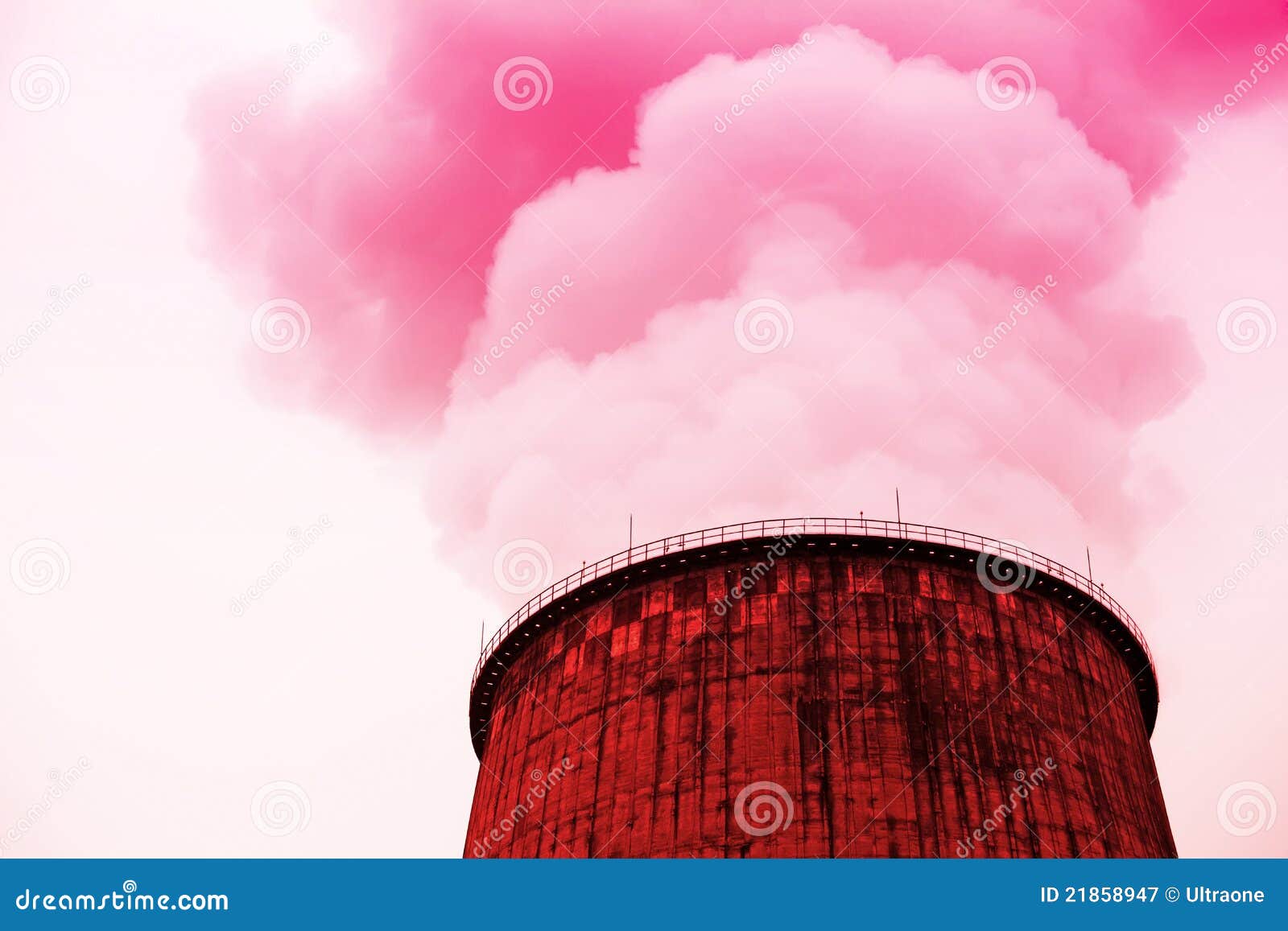 Big red pipe with smoke. stock image. Image of white - 21858947