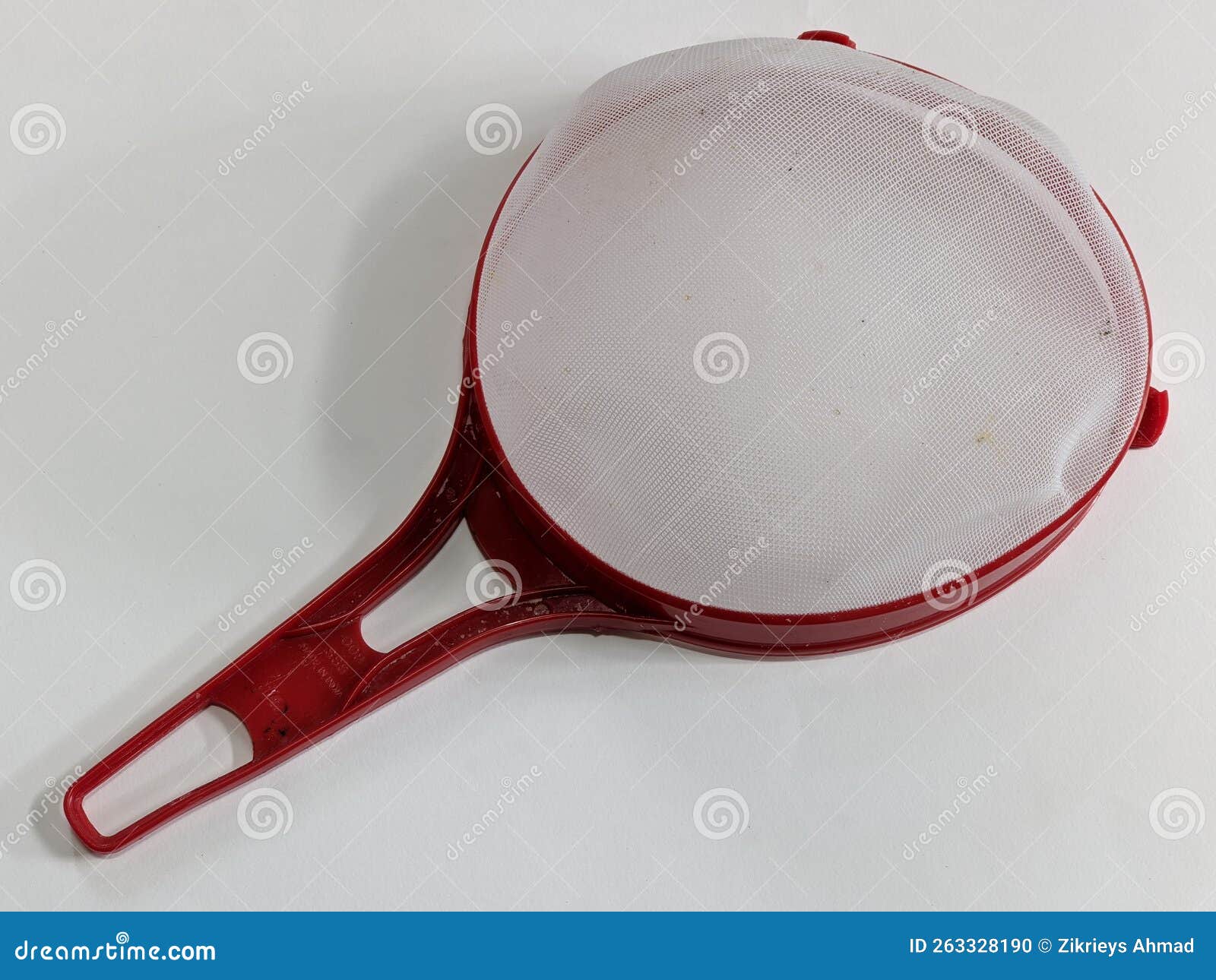 Big Red Plastic Strainer on Isolated Background Stock Photo - Image of ...