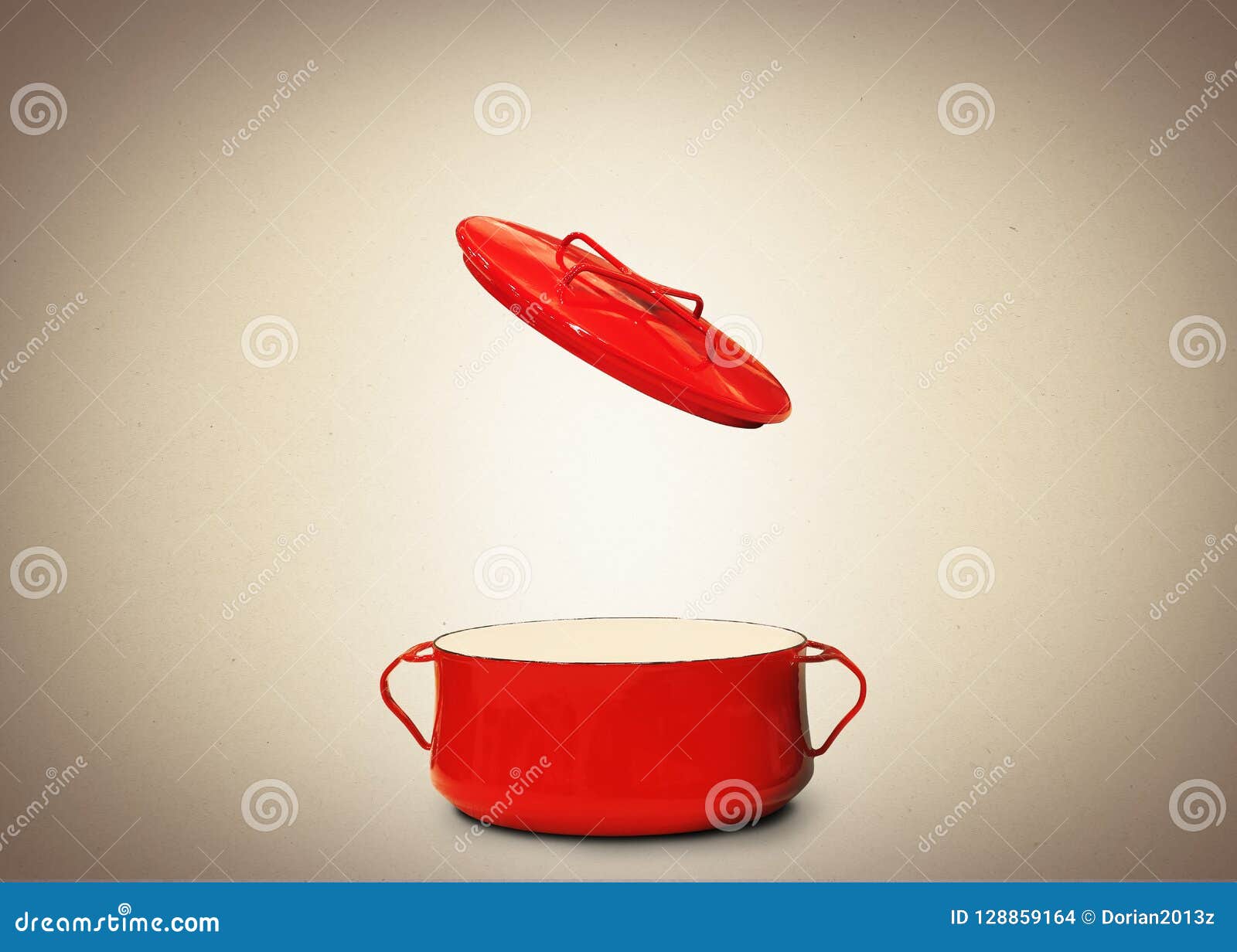 Big red pot for soup stock photo. Image of spice, creativity - 128859164