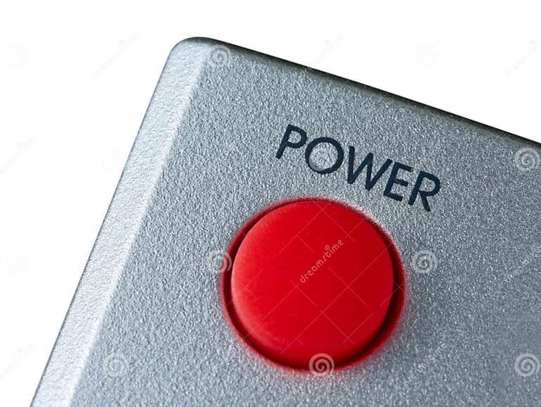 Big Red Power Button Isolated on White Stock Image - Image of detail ...